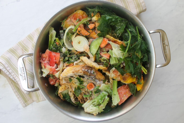 Homemade Chicken Stock from Bones and Vegetable Scraps - Sungrown Kitchen